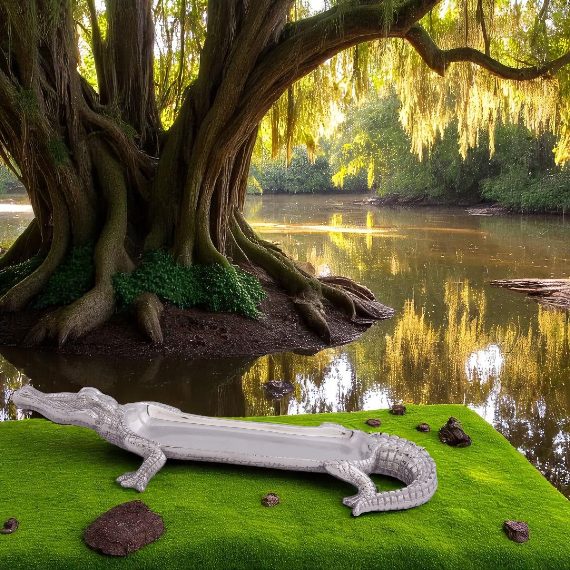 Hand Polished Arthur Court Aluminum Alligator Tray | Tropical Tales ...