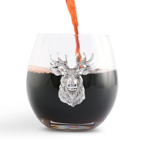 Arthur Court Elk Head Stemless Wine Glasses - Set of 4 - Arthur Court ...