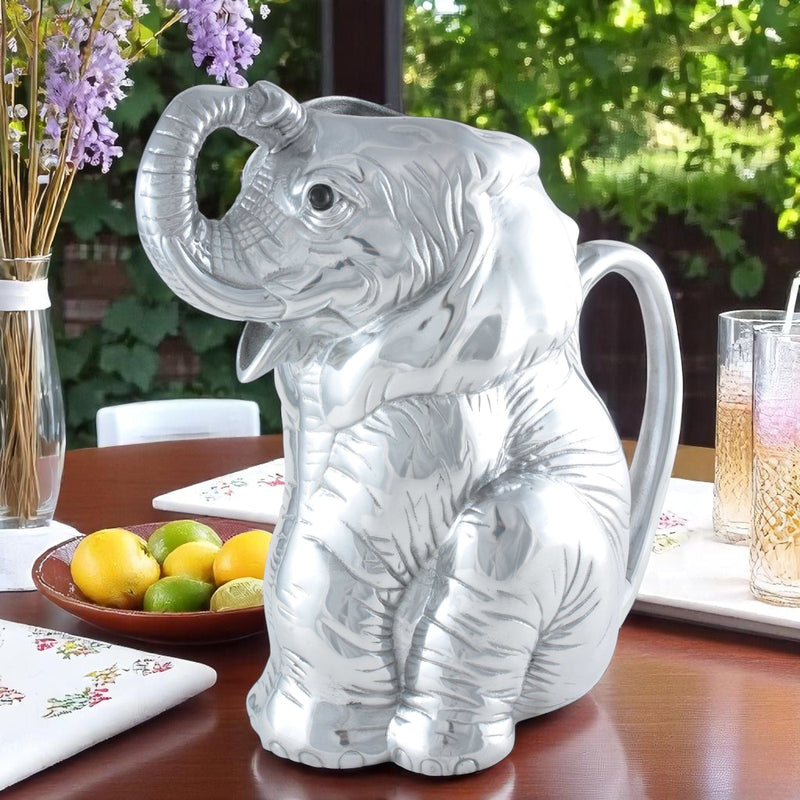 Handcrafted Aluminum Elephant Pitcher - Unique Decorative Design ...