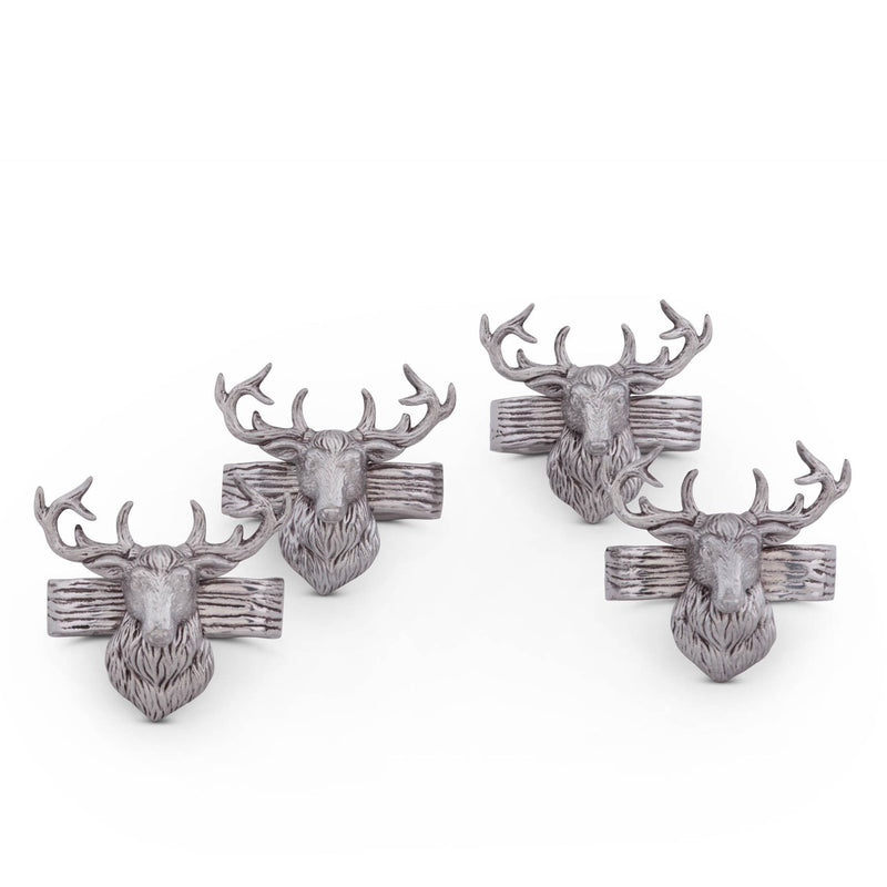 Elk Head Design Silver Napkin Rings Perfect for Thanksgivings ...