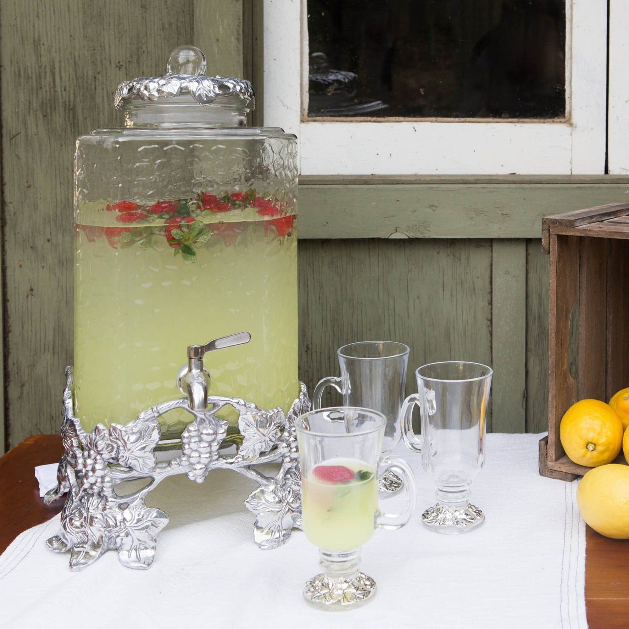 High-end Glass Beverage Server with Grape Design for Gifting | Arthur ...