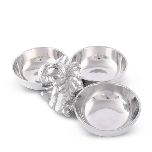 Unique Elephant Design Three-Bowl Serving Dish for Party Entertaining ...