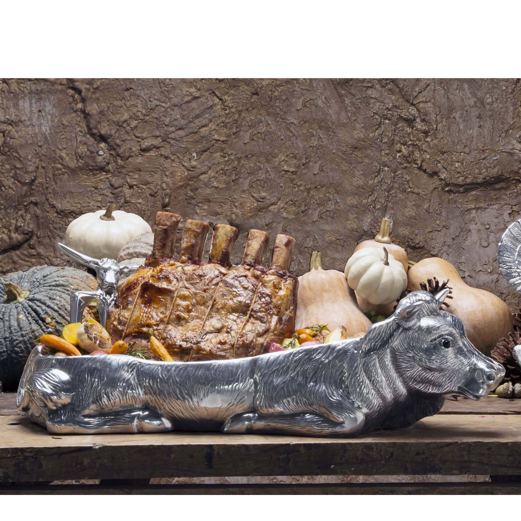 Durable Aluminum Cow Carving Tray Ideal for Gifting | Garden Friends ...